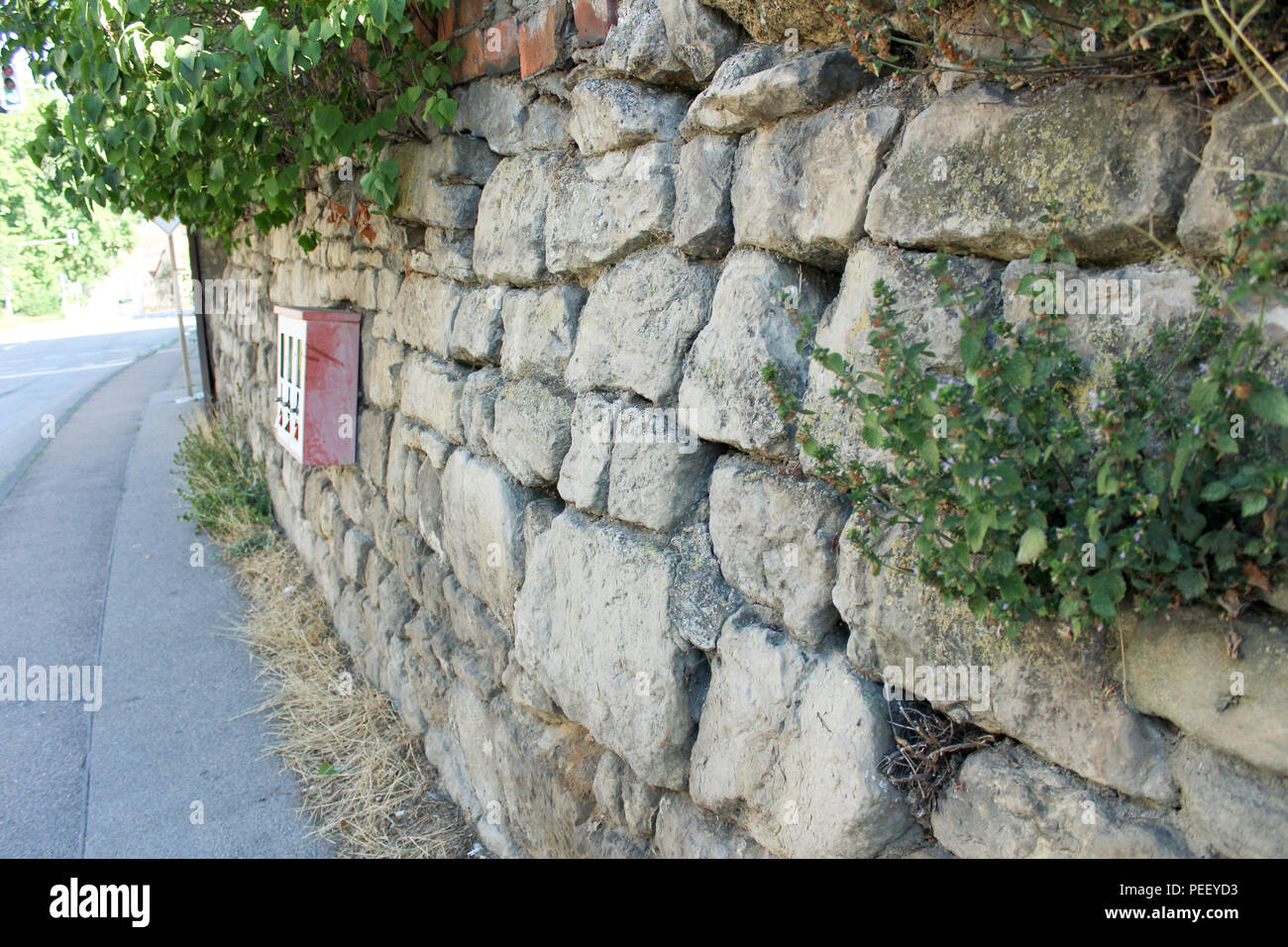 Stone wall overgrown hi-res stock photography and images - Alamy