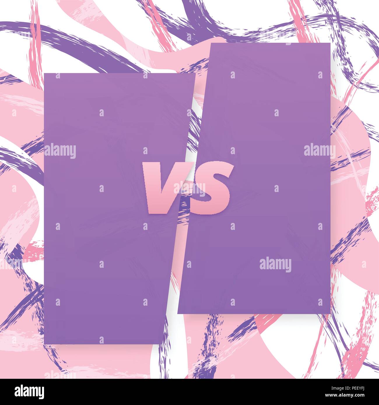 VS screen. Versus sign on divided background with brush pattern ...