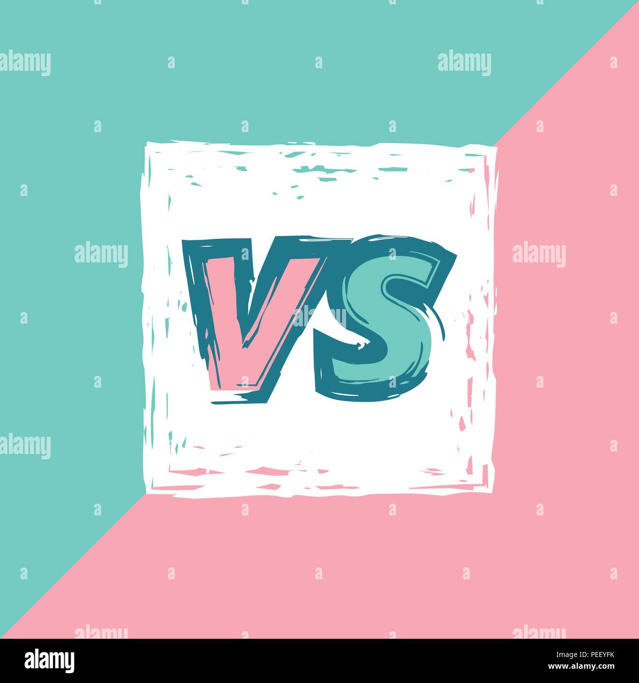 VS screen. Versus sign on divided background. Decorative battle cover ...