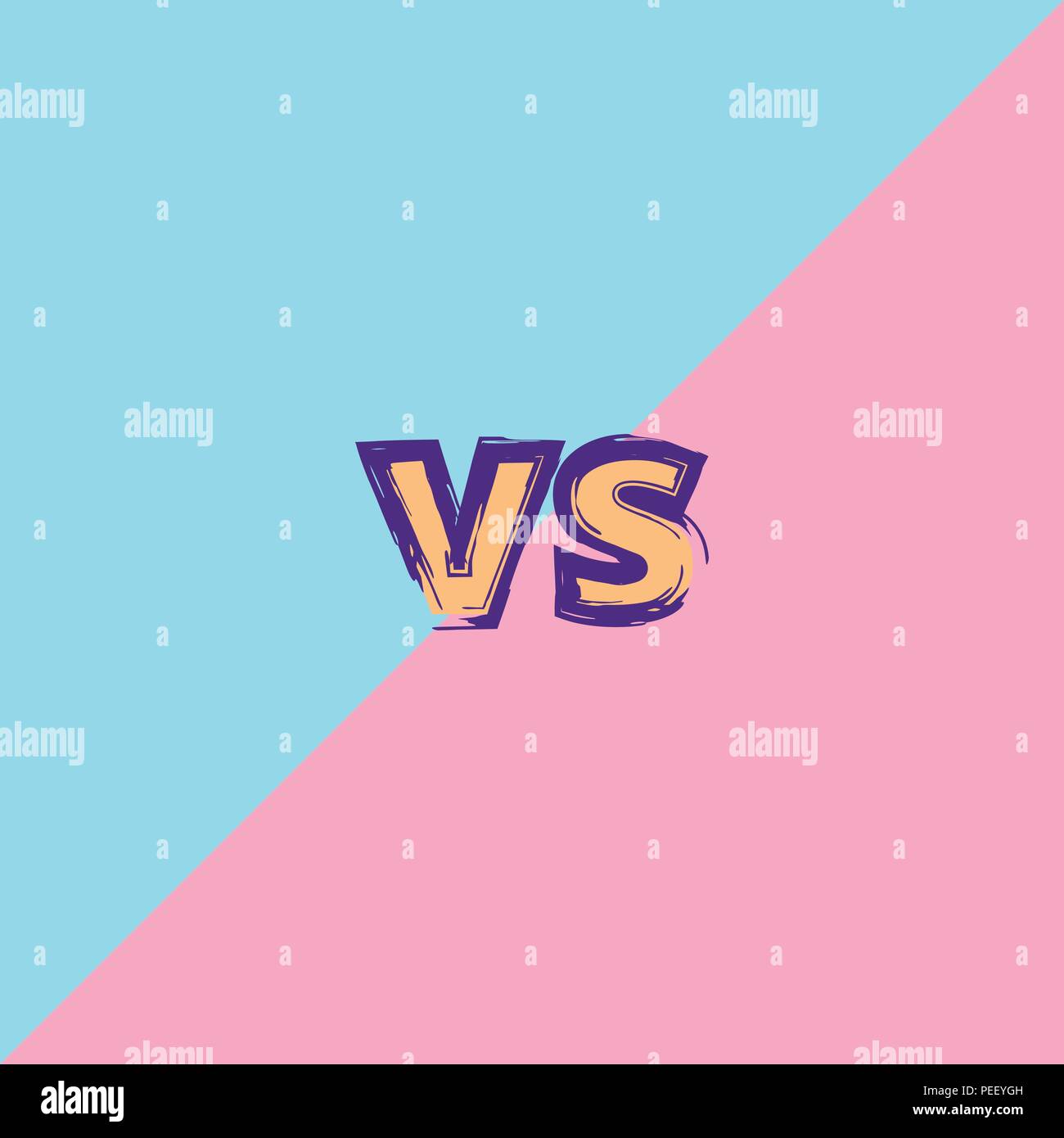 Versus banner on divided background. VS screen. Decorative battle ...