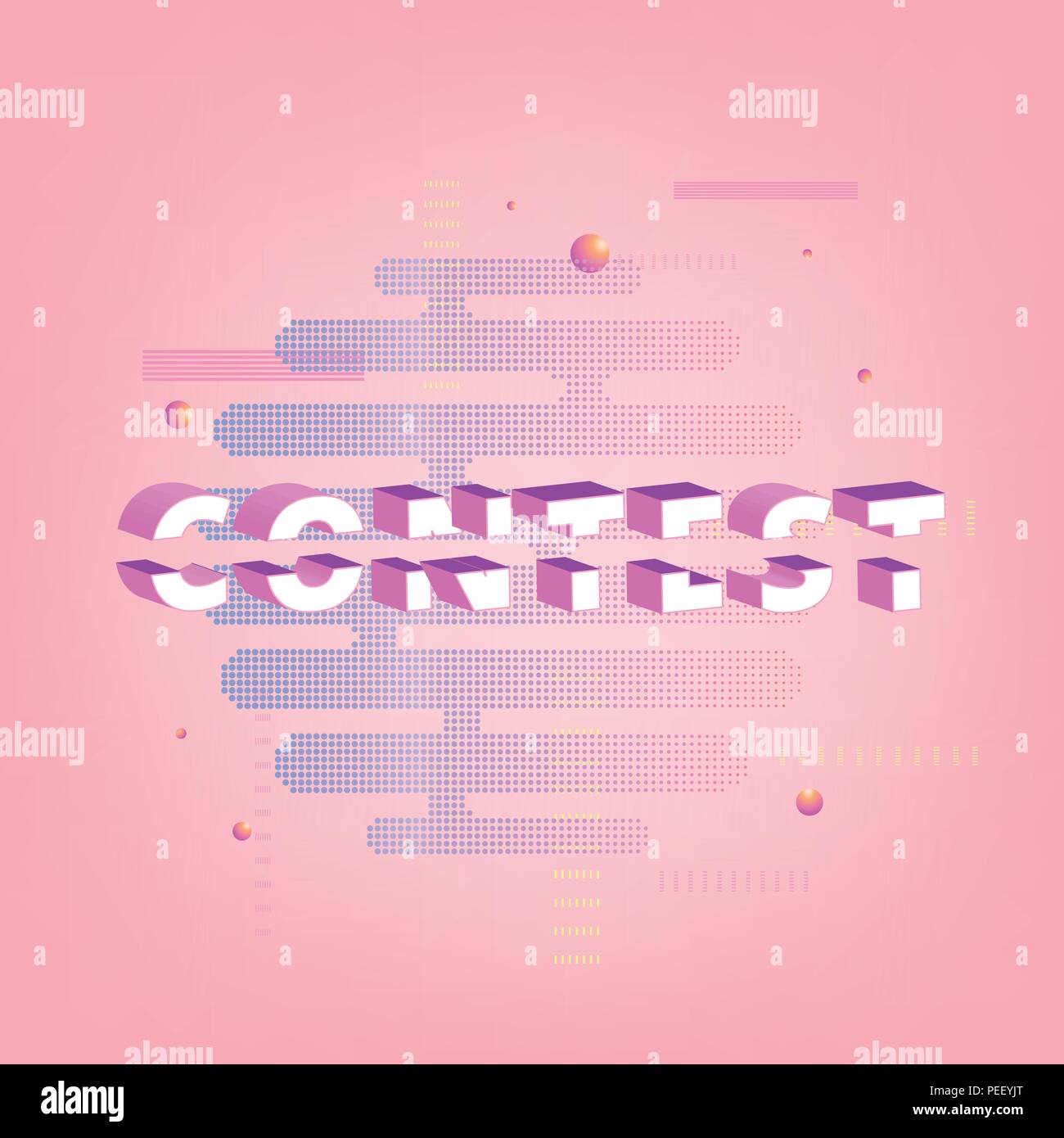 Contest 3D lettering. Element for graphic design - poster, flyer ...