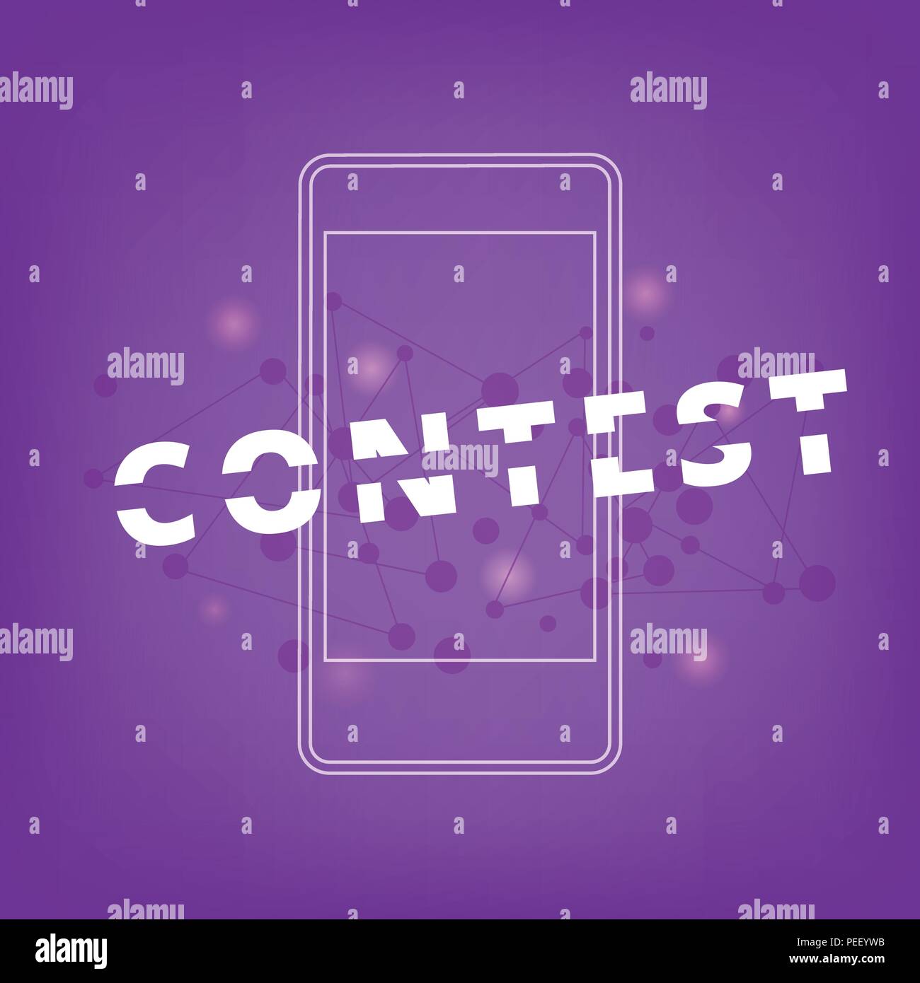 Contest lettering. Sliced text effect. Element for graphic design ...