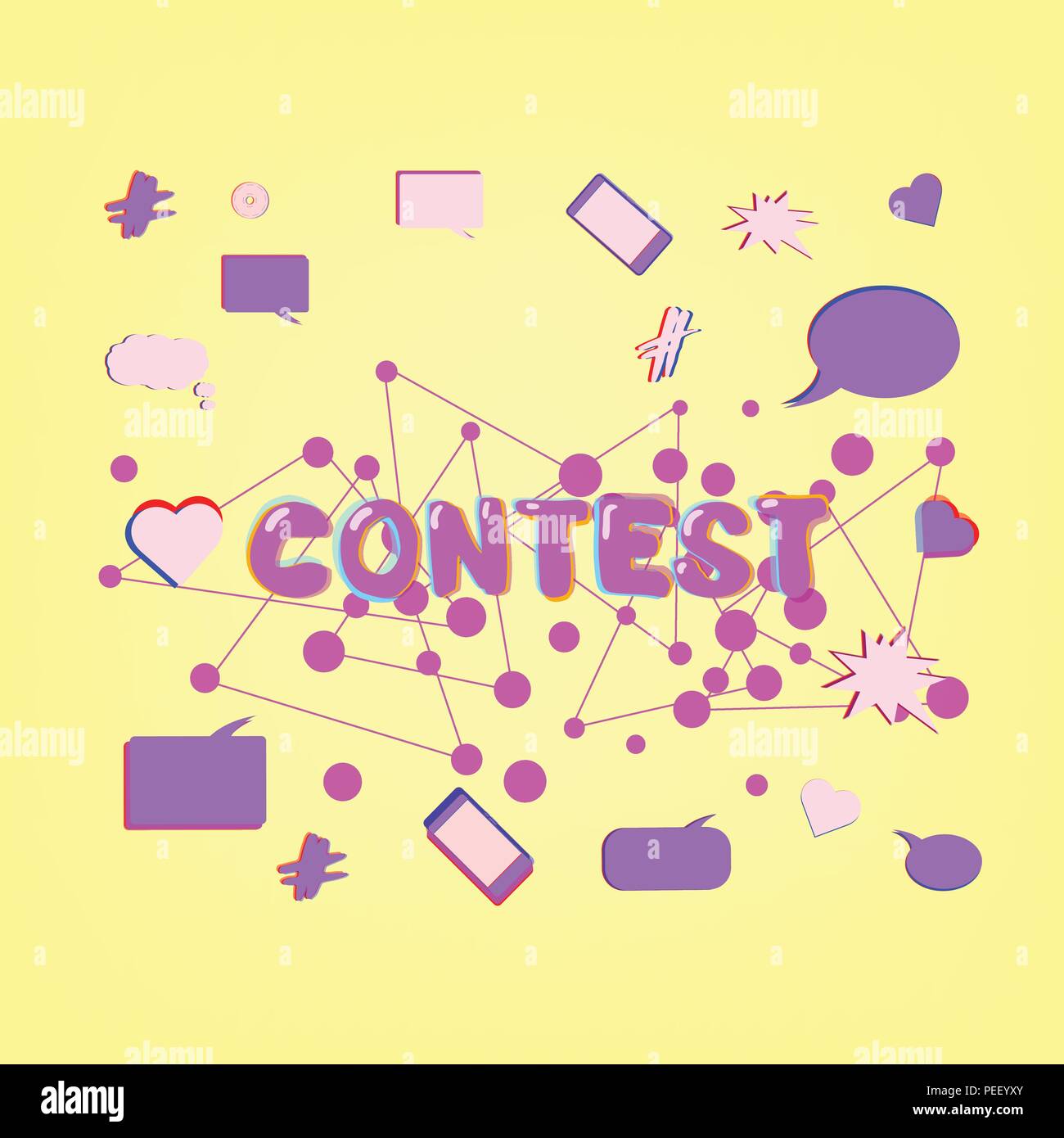 Contest lettering. Element for graphic design - poster, flyer, brochure ...