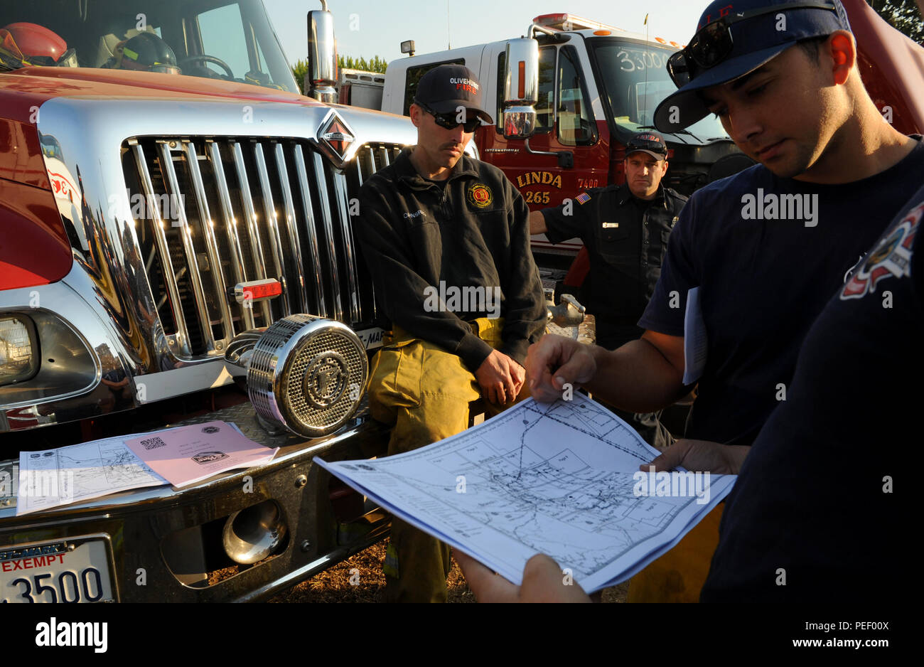 Steven Dobbs, 9th Civil Engineer Squadron fire captain, views a map of ...