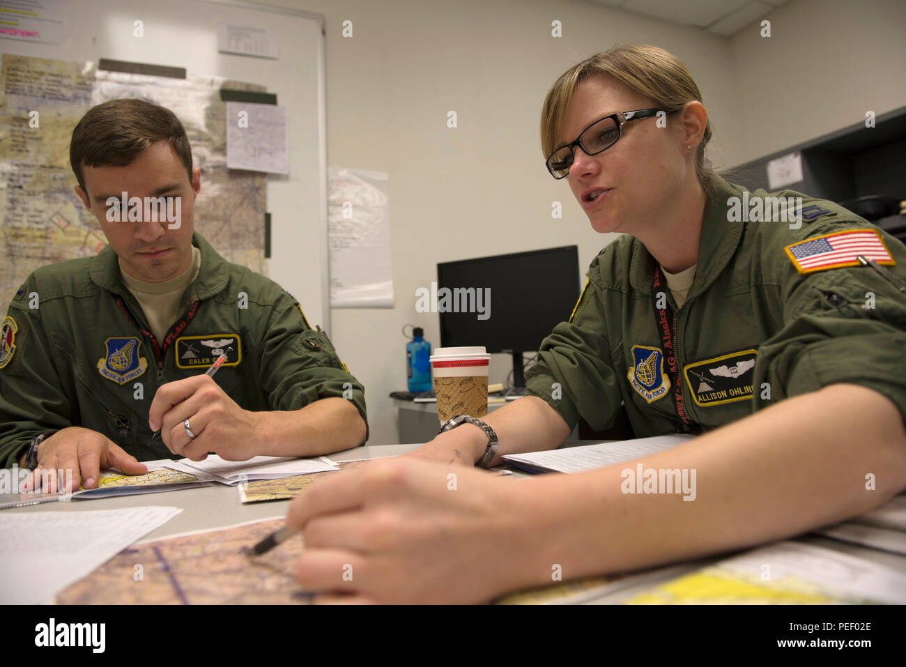 U.S. Air Force Capt. Allison Ohlinger, 36th Airlift Squadron instructor ...