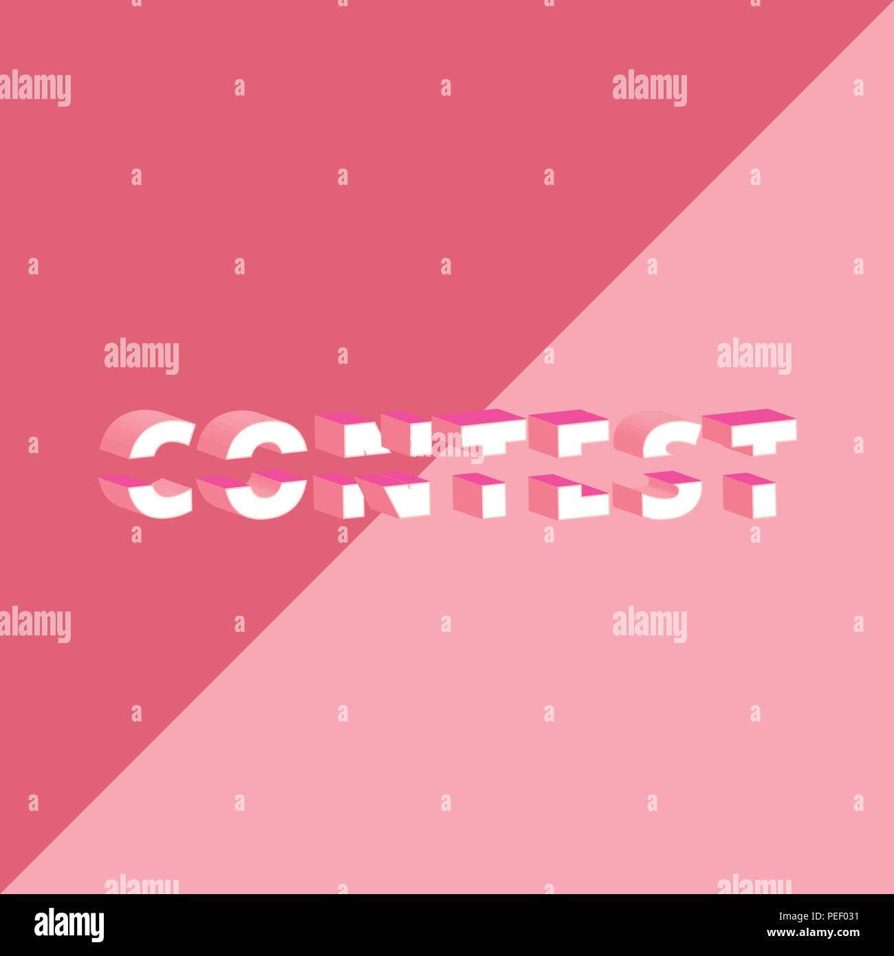 Contest 3D lettering. Sliced text effect. Element for graphic design ...