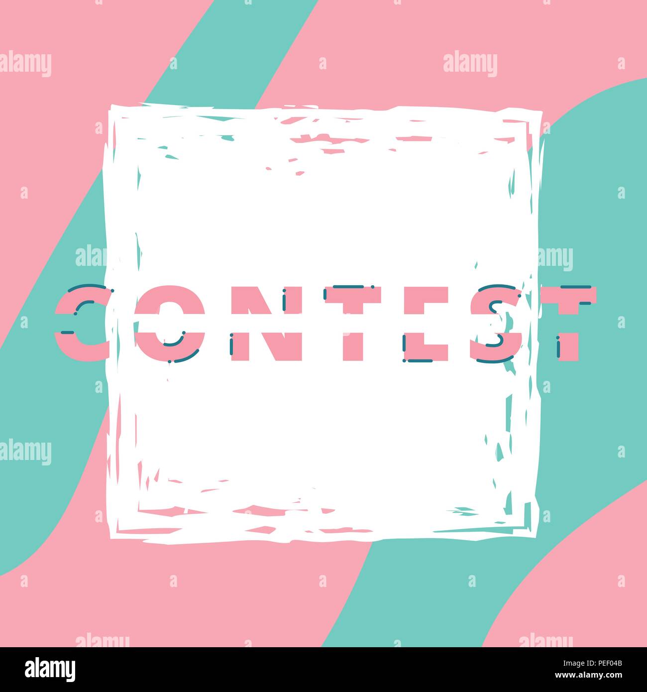 Contest lettering. Sliced text effect. Element for graphic design ...