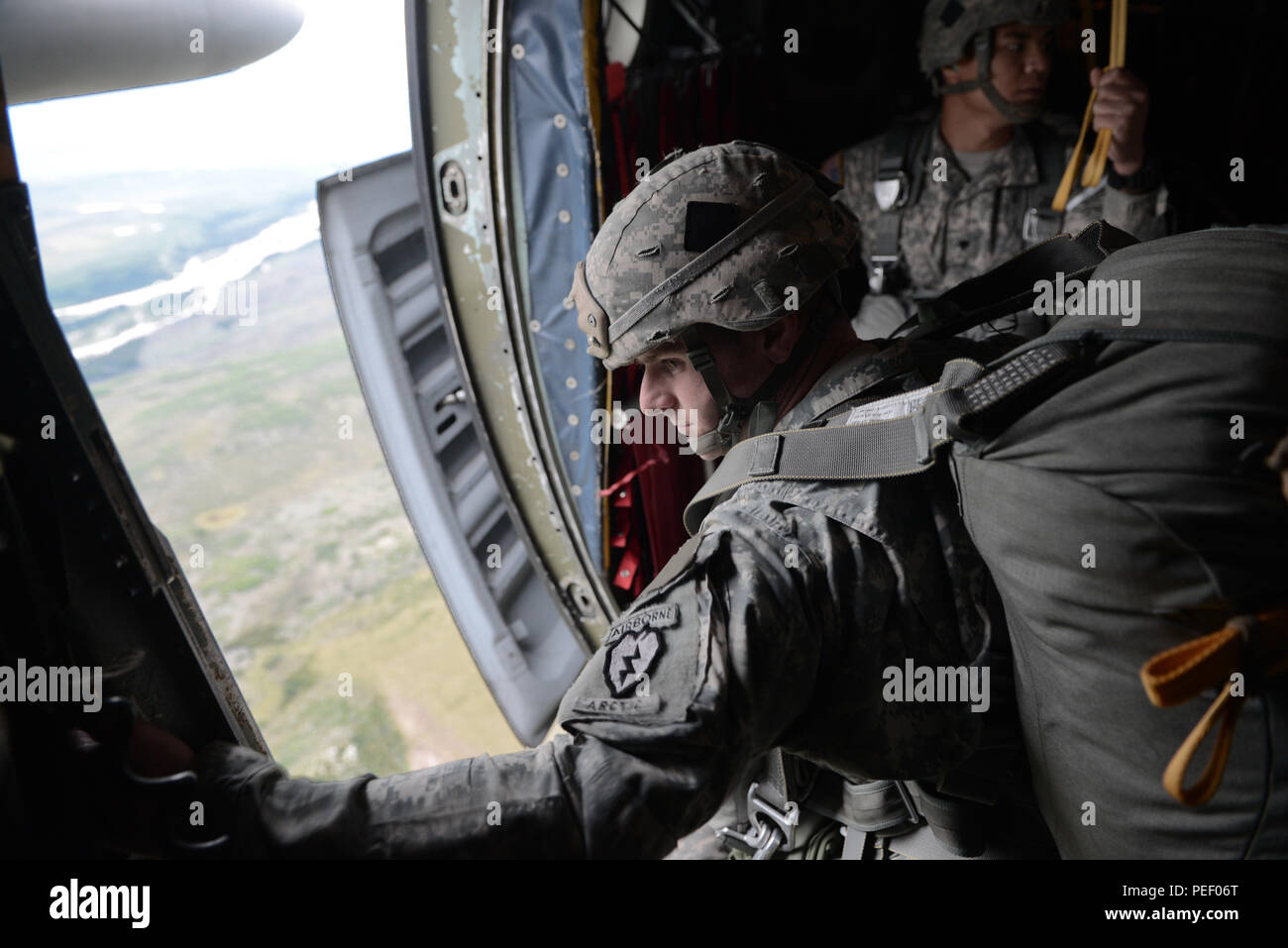 A U.S. Soldier with the 3-509th, 4th Brigade Combat Team (Airborne), 25 ...