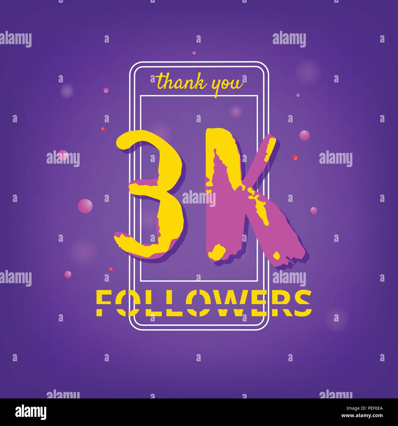 3K Followers thank you phrase with random items. Template for social ...