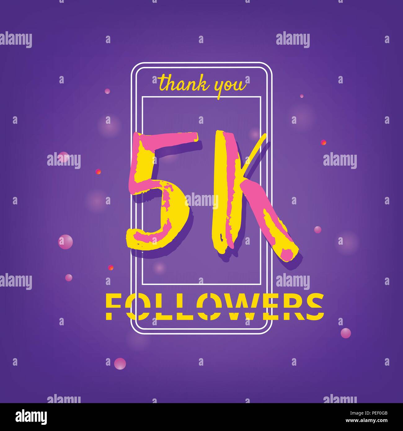 5K Followers thank you phrase with random items. Template for social ...