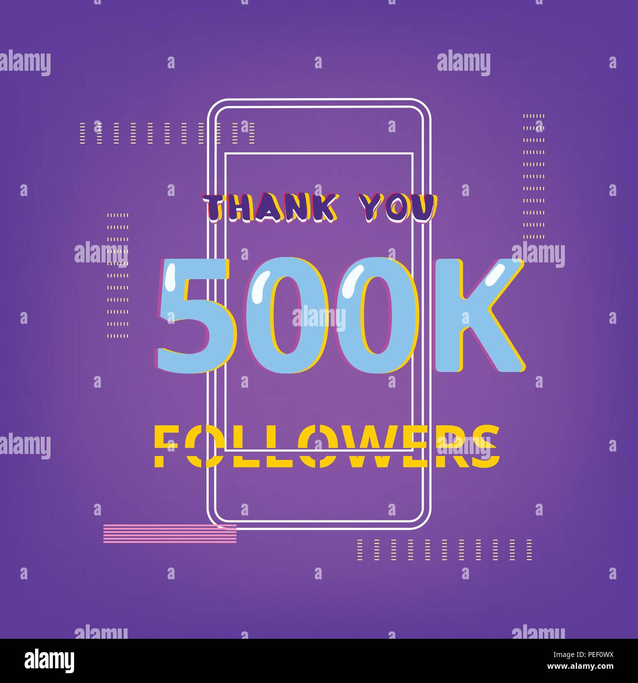 500K Followers thank you phrase with random items. Template for social ...
