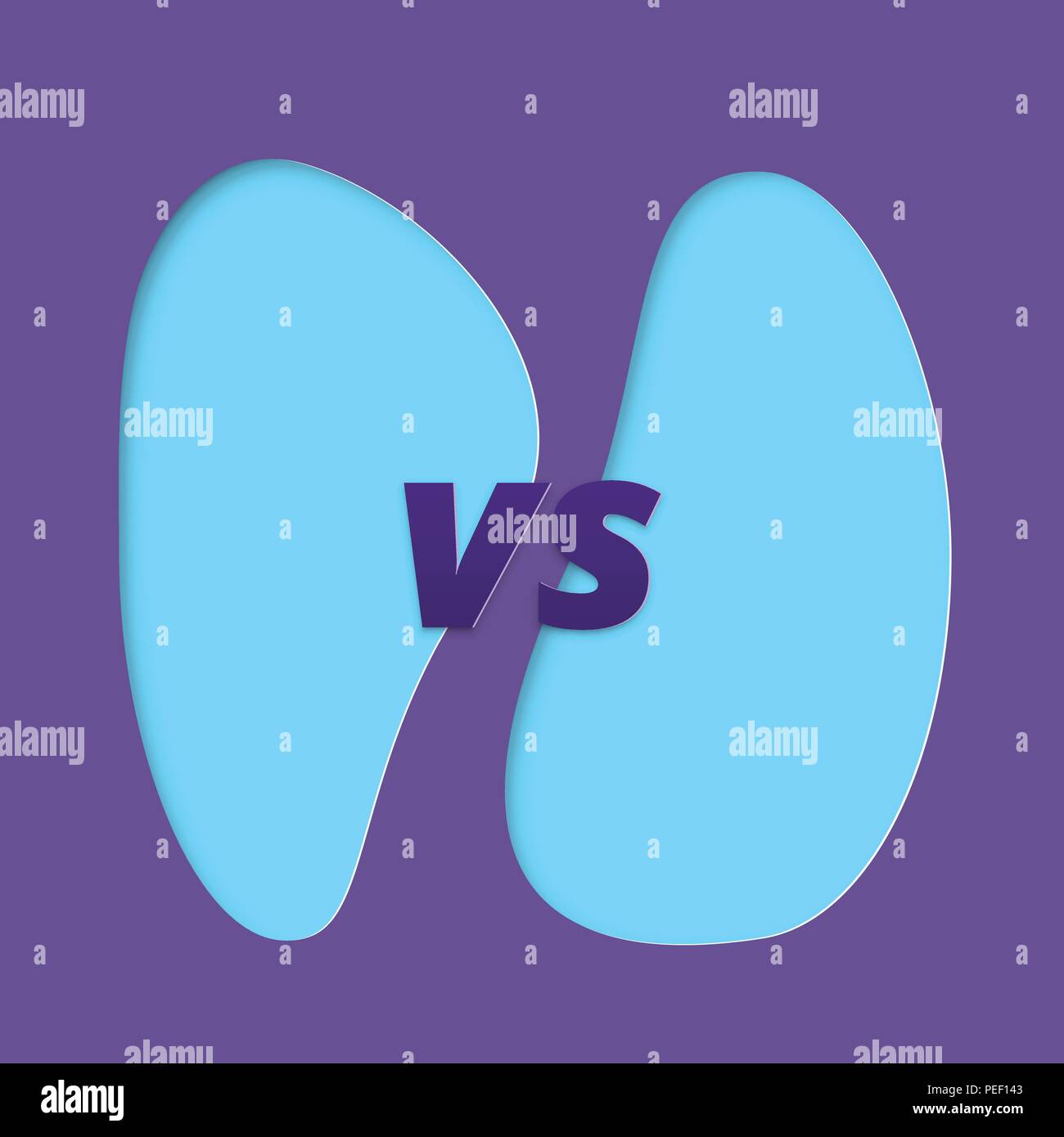 VS screen. Versus card. Papercut effect. Vector illustration Stock ...
