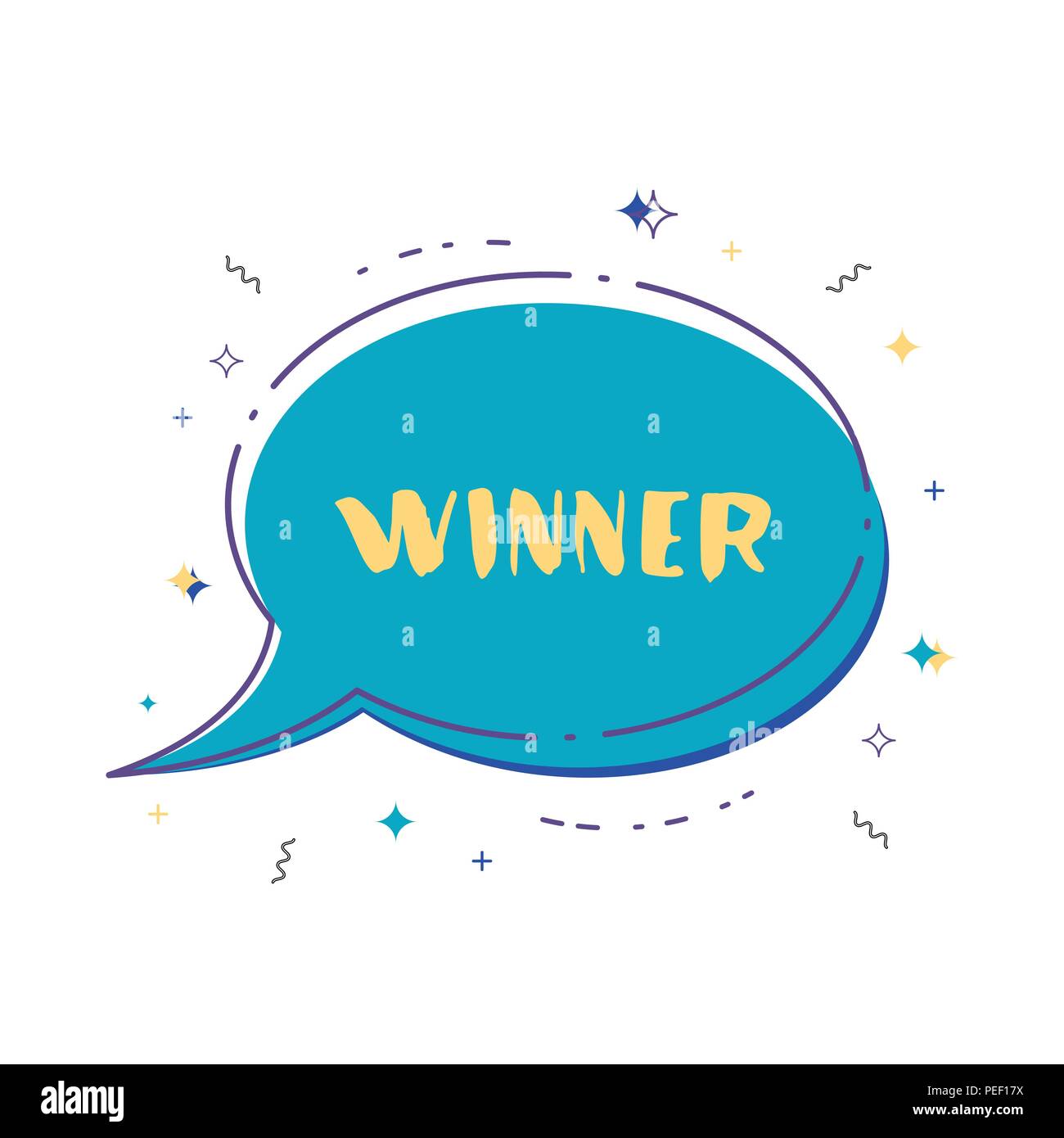 Winner banner with speech bubble isolated on white background ...