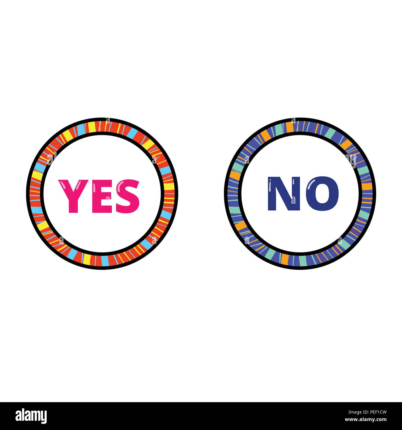 Yes and No lettering withround decorative frame. Element for graphic ...