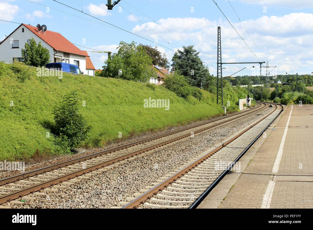 Railway track and station single and multiple tracks Railroad Waiting ...