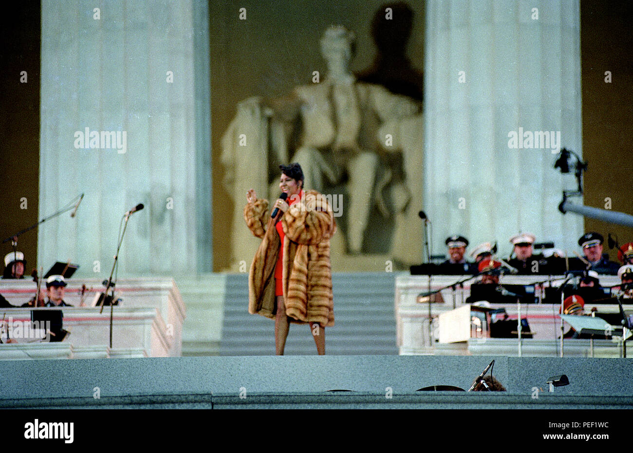 Washington, DC. 1-17-1993 Aretha Franklin preforms at the Lincoln ...
