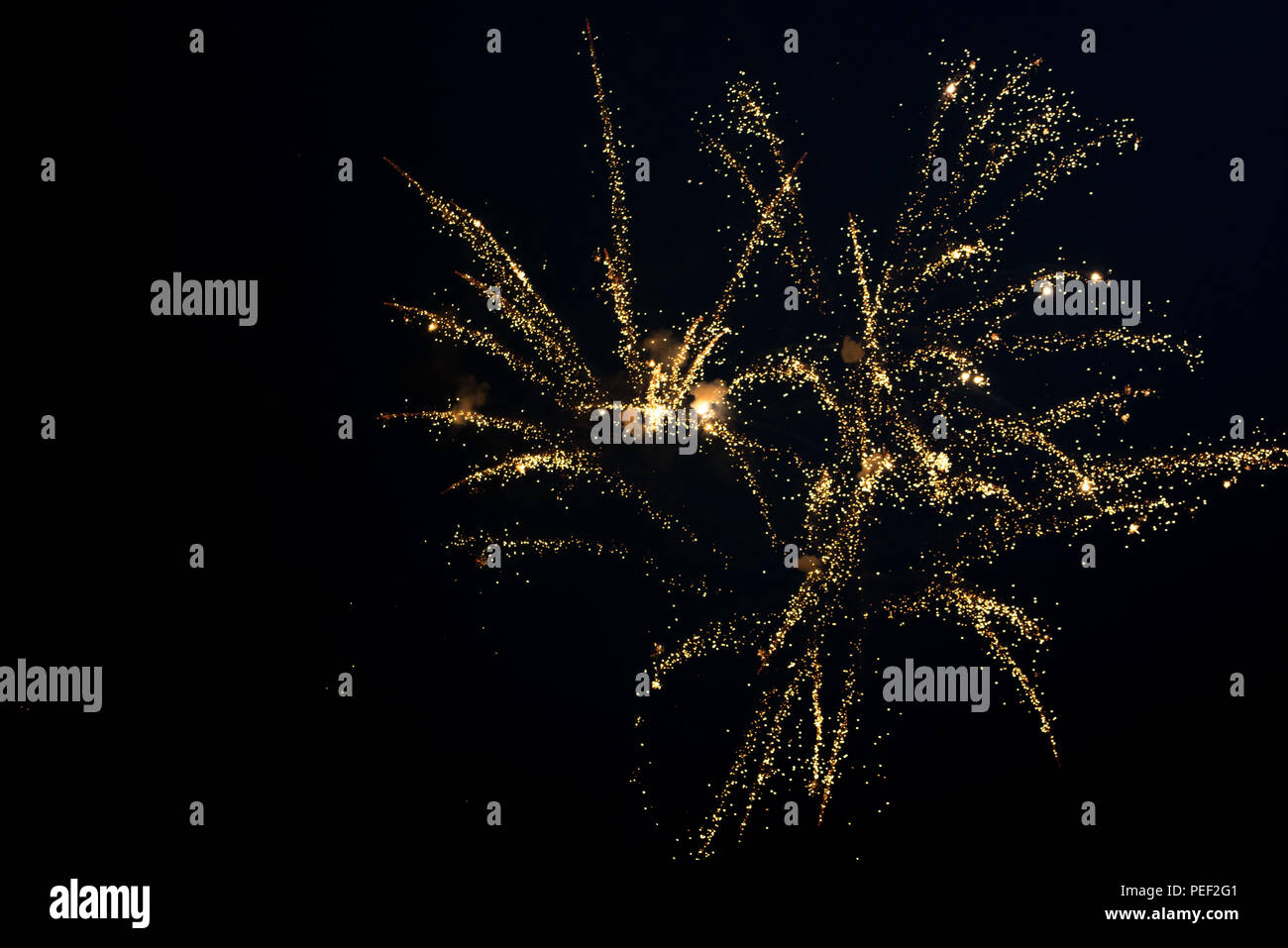 Golden fireworks in the sky Stock Photo - Alamy