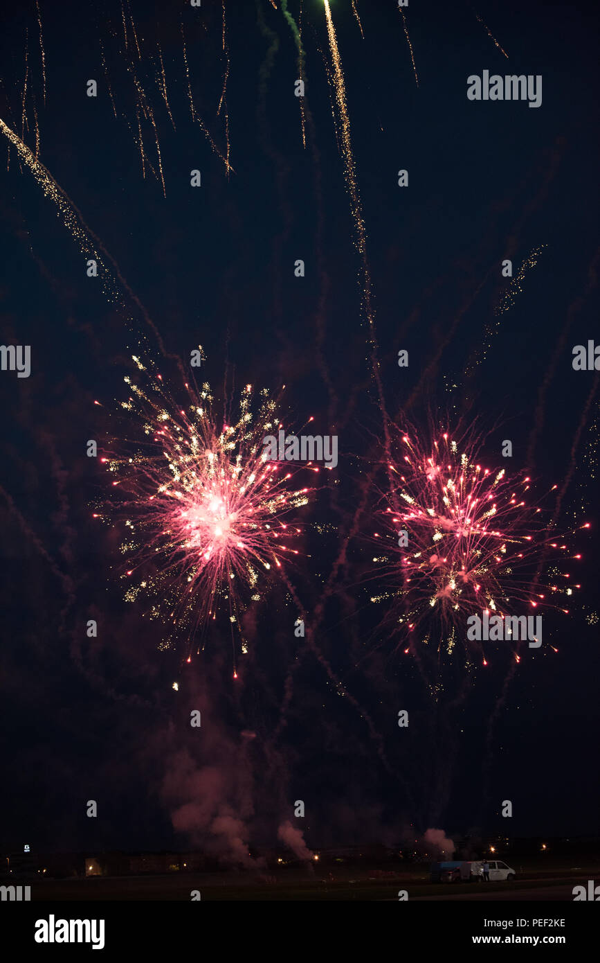 Red fireworks in the sky Stock Photo - Alamy