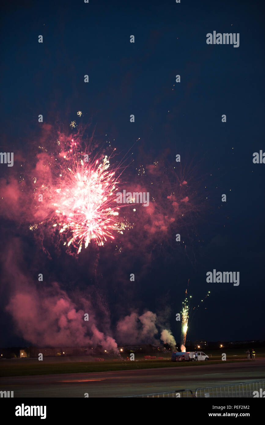 Red fireworks in the sky Stock Photo - Alamy