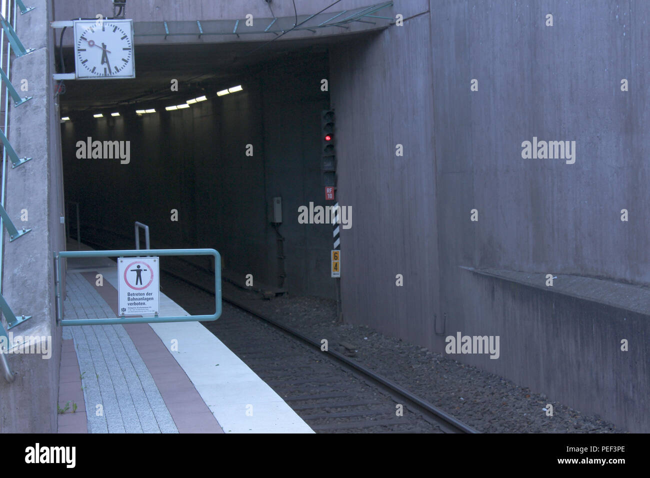 Empty subway tunnel Railroad Track Scenic with empty train tracks Cave ...