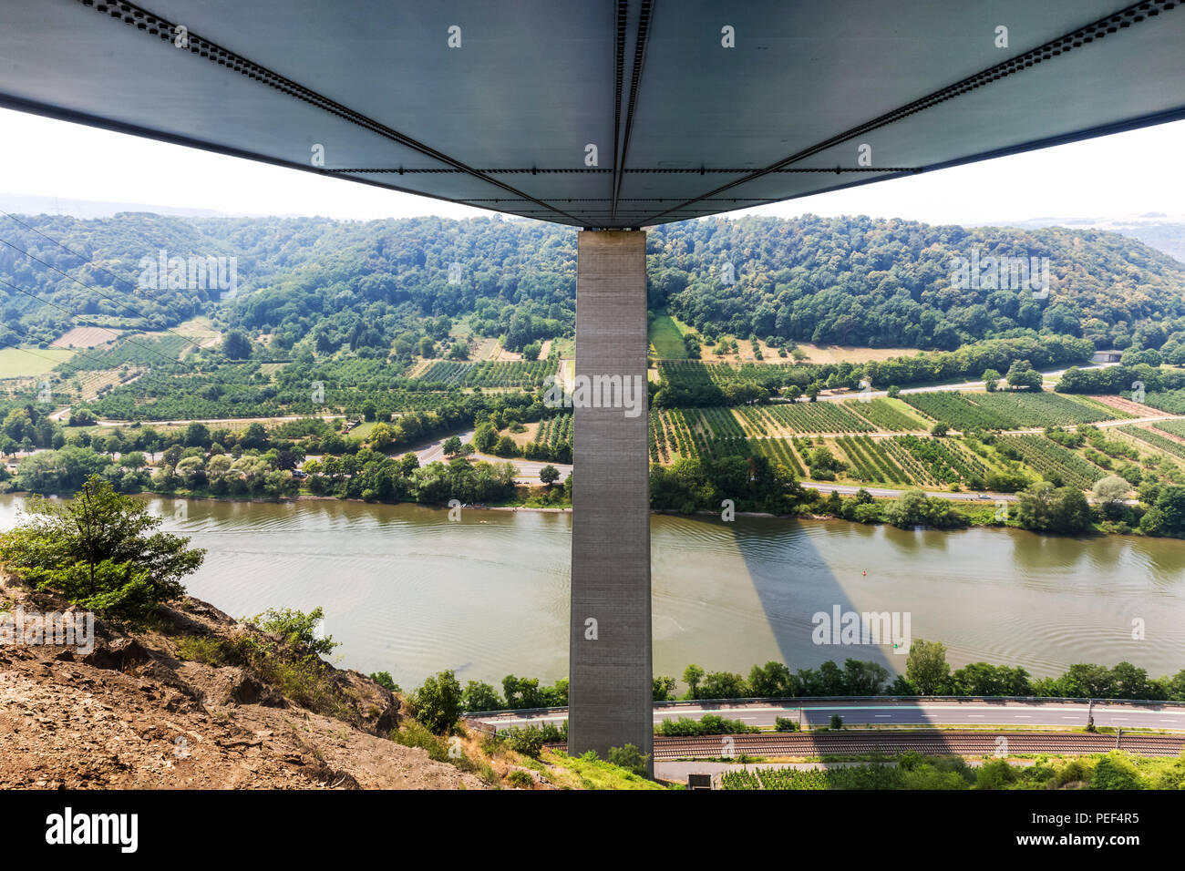 mosel valley bridge in germany Stock Photo - Alamy