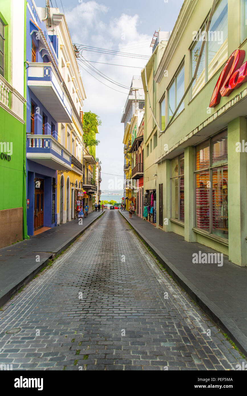 Old San Juan street scenes in Puerto Rico Stock Photo - Alamy