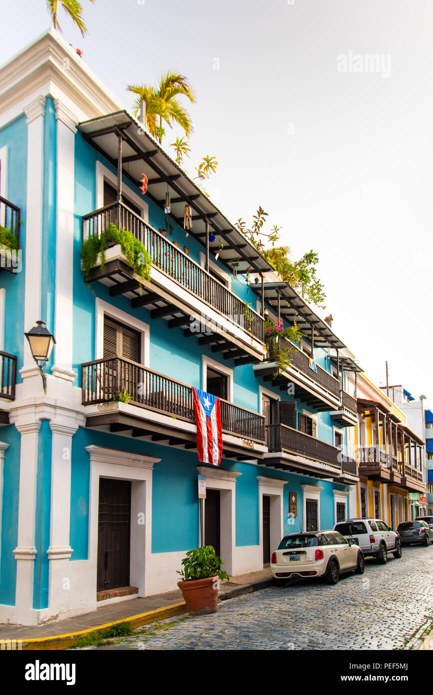 Old San Juan street scenes in Puerto Rico Stock Photo - Alamy