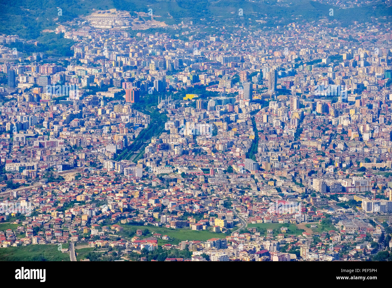 Tirana city center from Mount Dajti, Dajti National Park, Qark Tirana ...