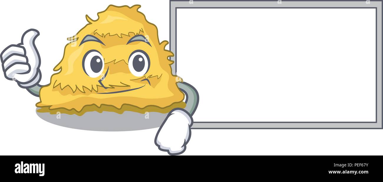 Thumbs up with board hay bale character cartoon Stock Vector Image ...