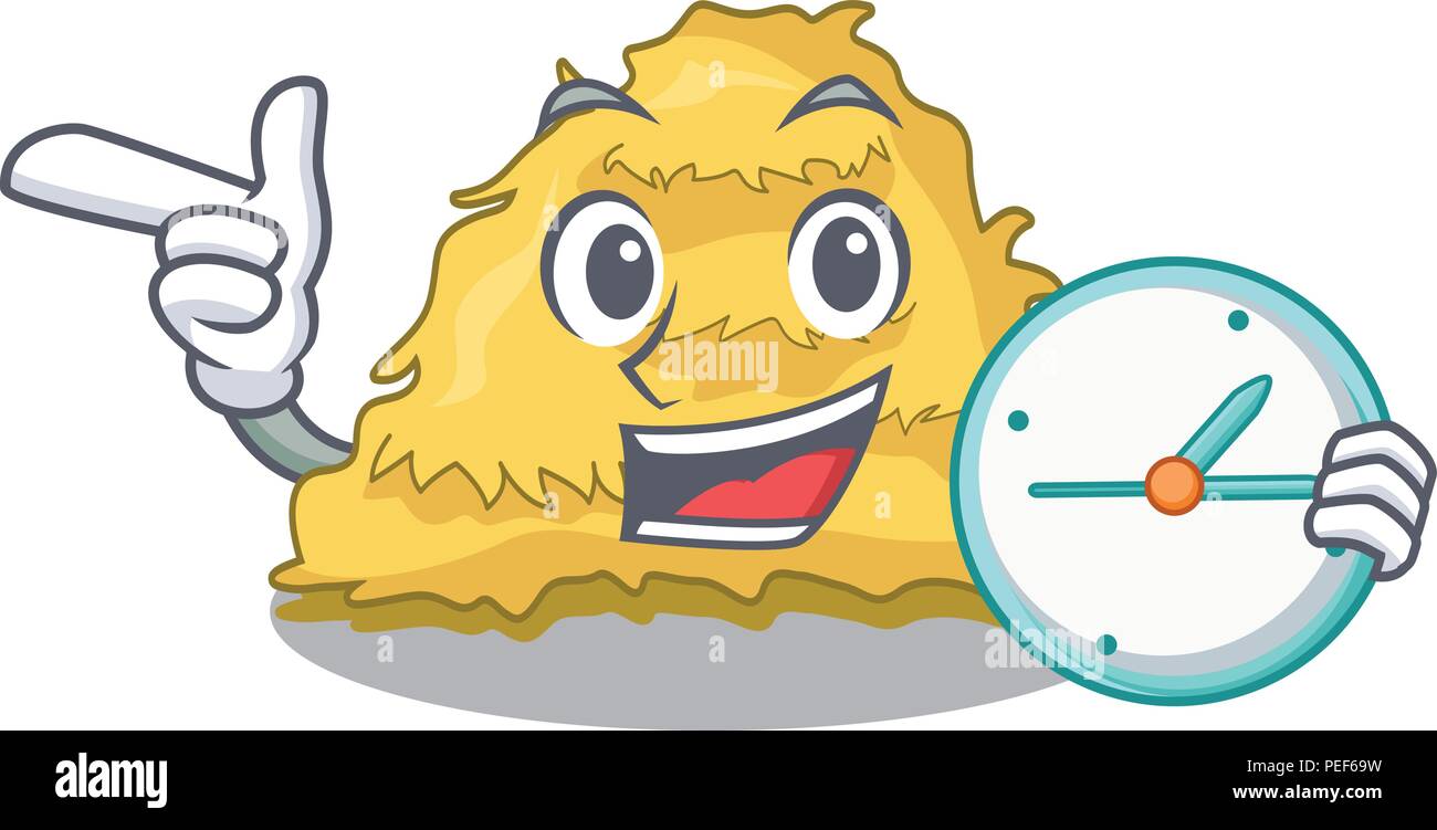 With clock hay bale character cartoon Stock Vector Image & Art - Alamy