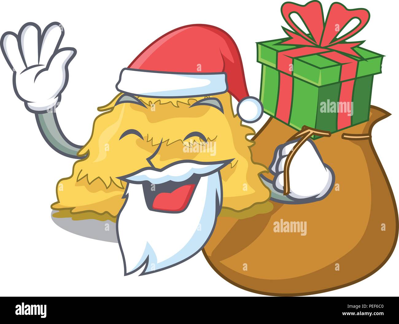 Santa with gift hay bale mascot cartoon Stock Vector Image & Art - Alamy