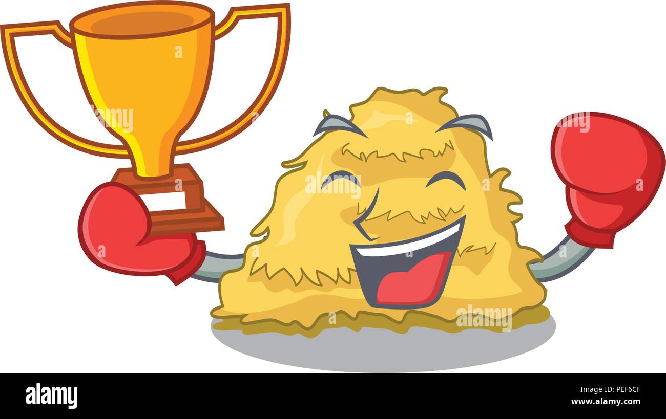 Boxing winner hay bale mascot cartoon Stock Vector Image & Art - Alamy