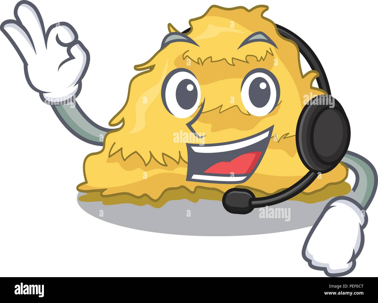 With headphone hay bale mascot cartoon Stock Vector Image & Art - Alamy