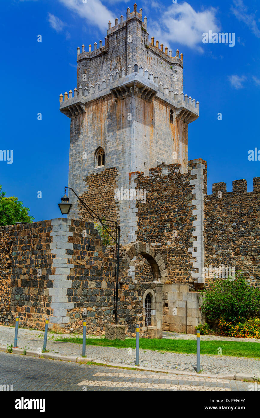 View of one of the Beja Castle towers.Beja, Portugal Stock Photo - Alamy