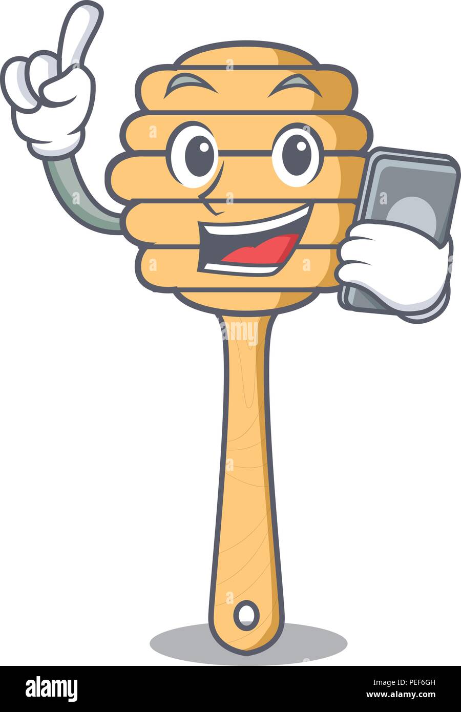 With phone honey spoon character cartoon Stock Vector Image & Art - Alamy