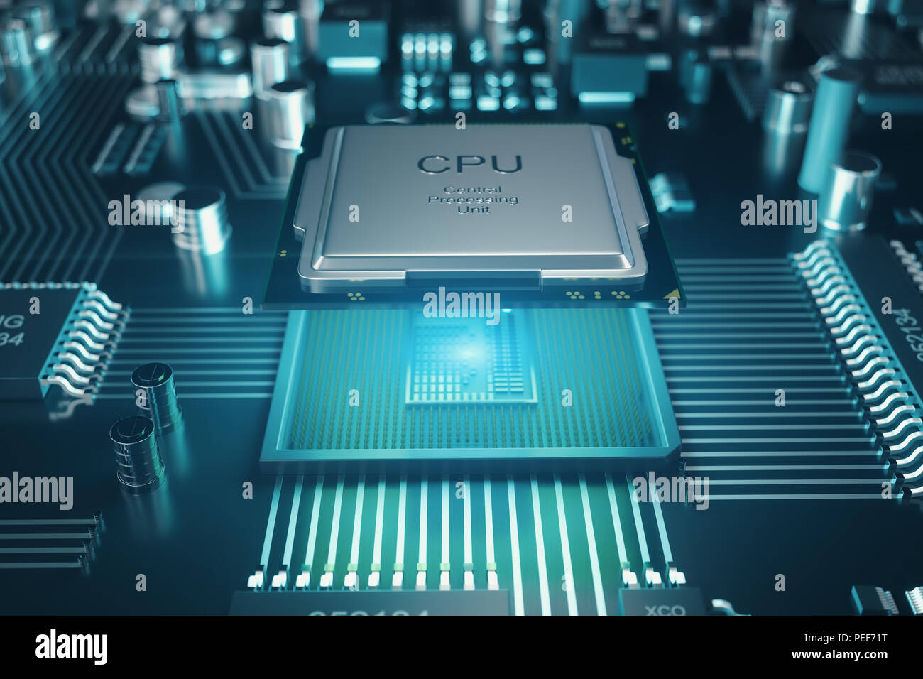 Circuit board. Technology background. Central Computer Processors CPU ...