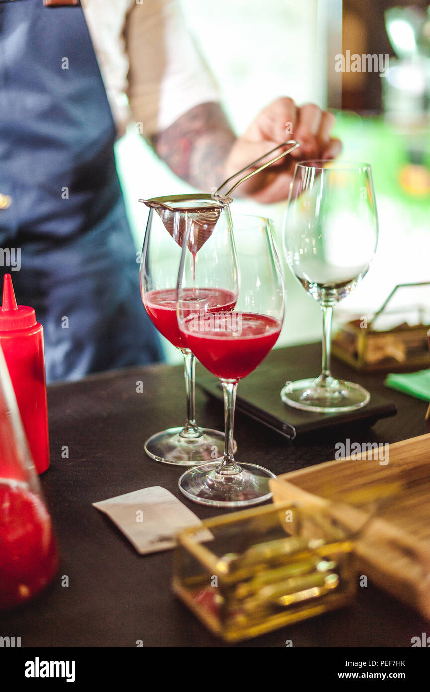 championship among coffee houses, members of teams show barista's skill ...