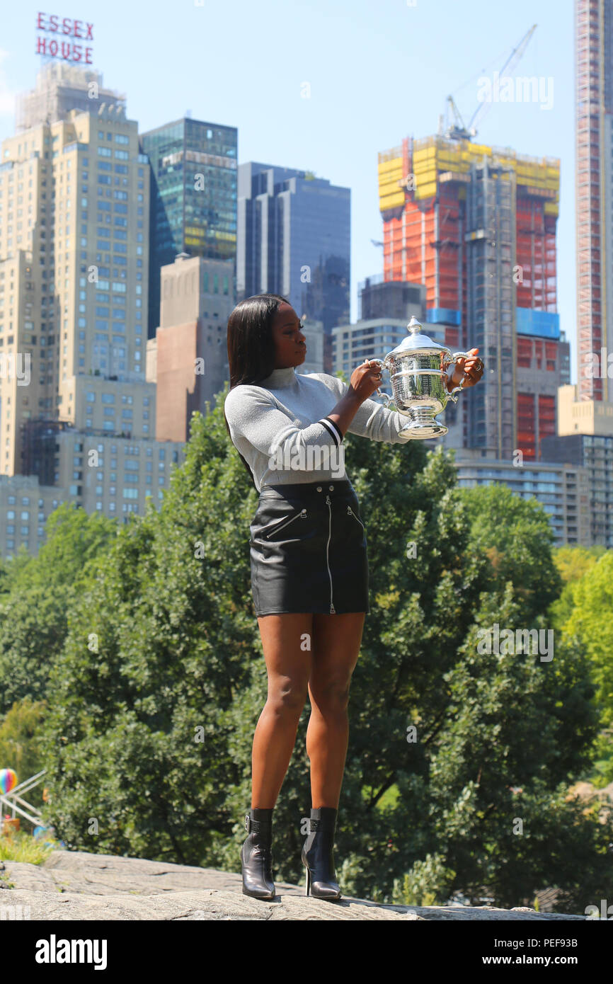 US Open 2017 champion Sloane Stephens of United States posing with US ... US Open 2017 champion Sloane Stephens of United States posing with US ...