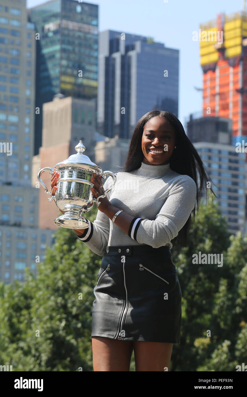 US Open 2017 champion Sloane Stephens of United States posing with US ... US Open 2017 champion Sloane Stephens of United States posing with US ...
