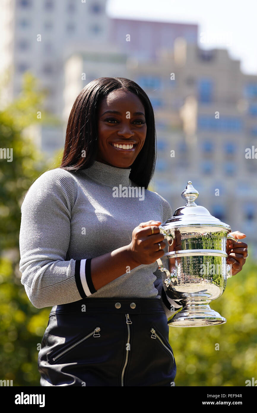 US Open 2017 champion Sloane Stephens of United States posing with US ... US Open 2017 champion Sloane Stephens of United States posing with US ...