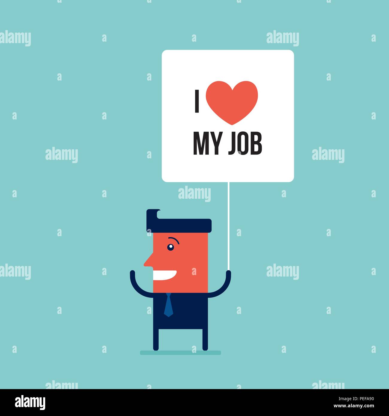 Happy businessman I love my job business concept Stock Vector Image ...