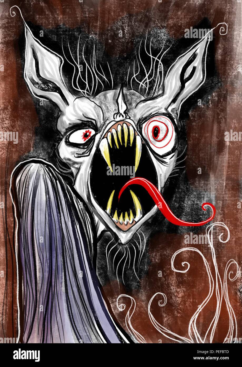 Creepy vampire illustration Stock Photo - Alamy