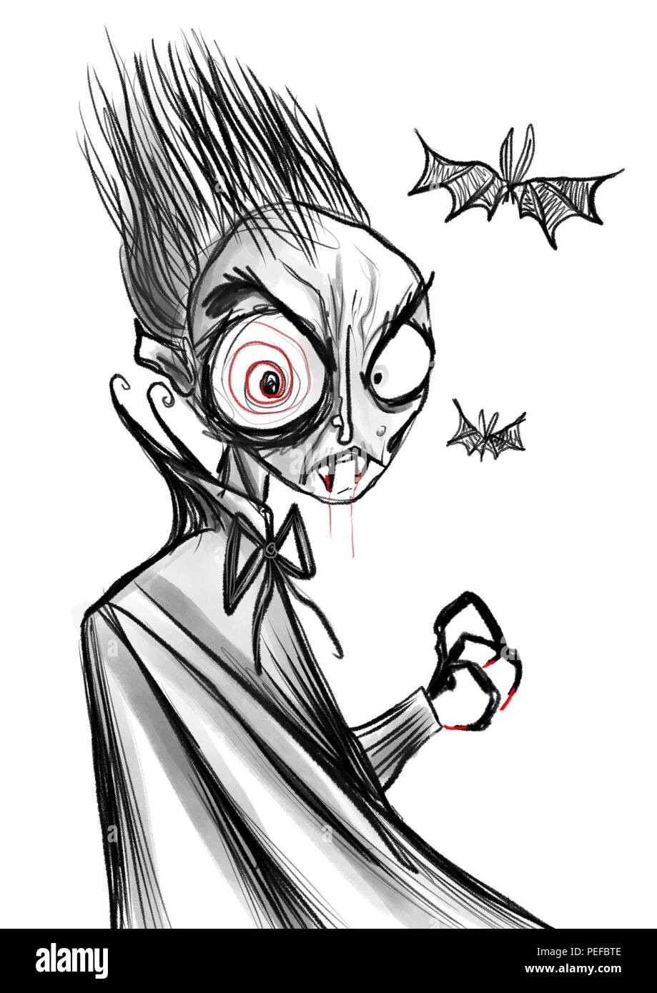 Creepy vampire illustration Stock Photo - Alamy