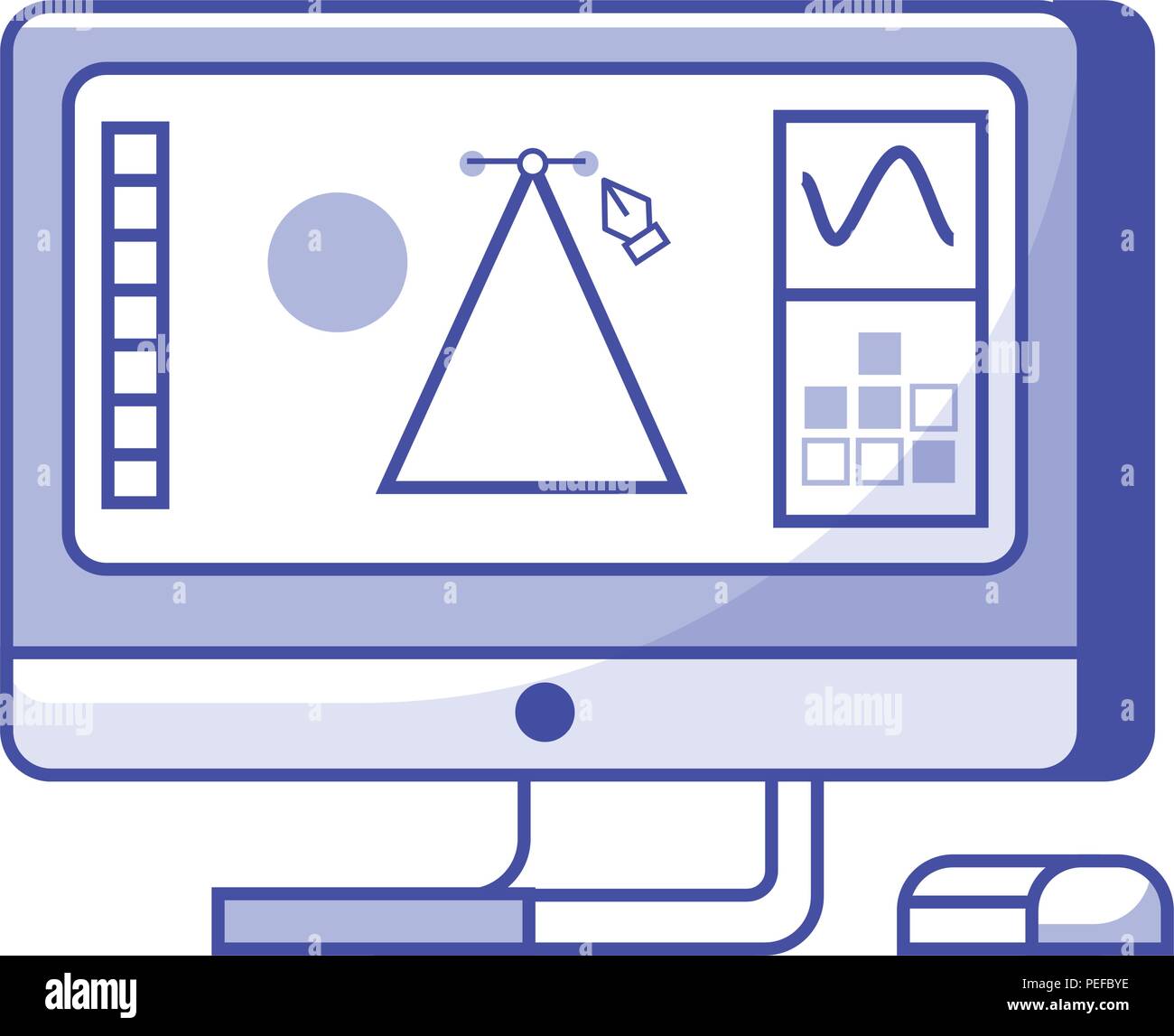 Digital drawing working process with screen and graphic redactor ...
