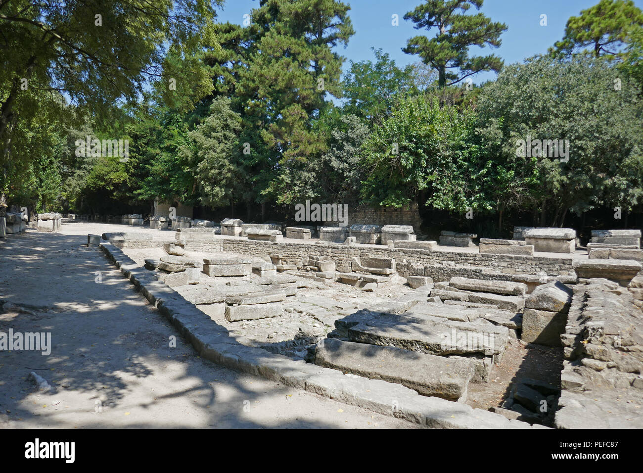 L'Alyscamps necropolis, Arles, south of France Stock Photo - Alamy