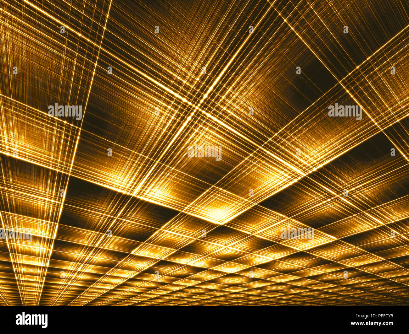 Abstract fractal ceiling - digitally generated golden image Stock Photo ...