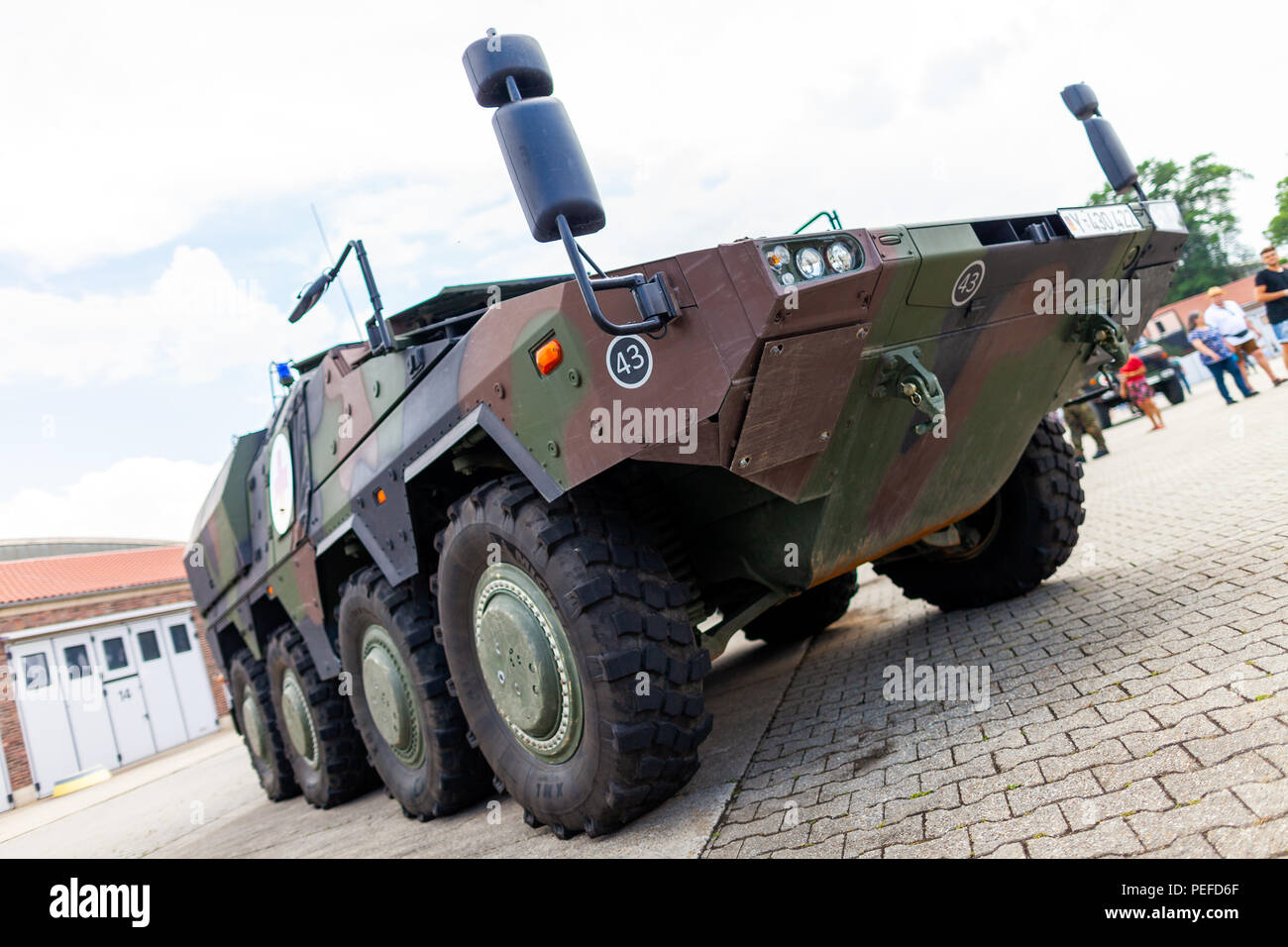 FELDKIRCHEN / GERMANY - JUNE 9, 2018: German armoured medical carrier ...