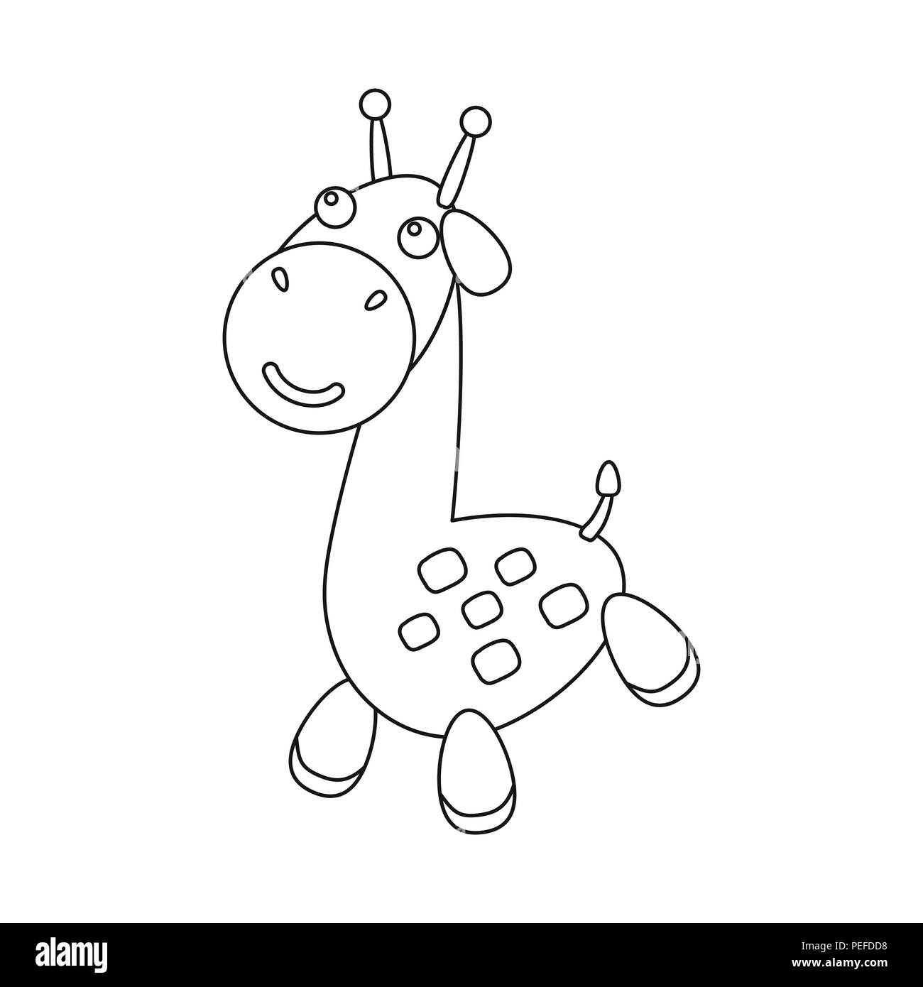 Giraffe icon in outline style isolated on white background. Animal One ...