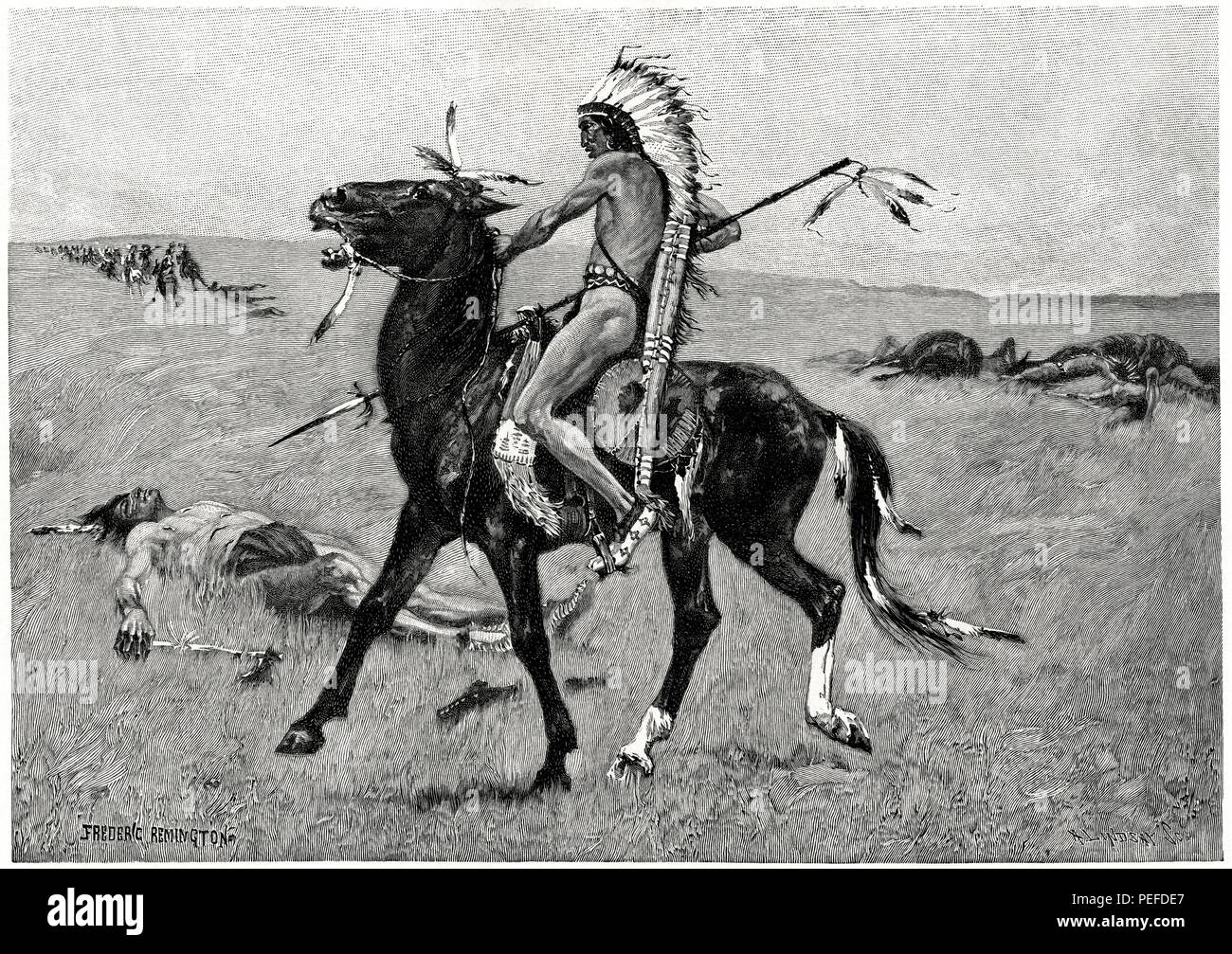 Old-Time Northern Plains Indian, The Coup, Illustration, Frederic ...