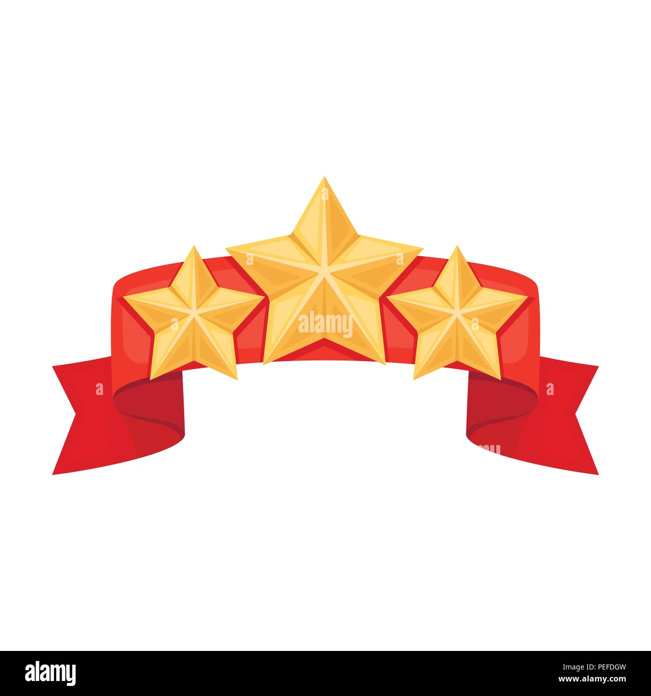 Red ribbon with three stars.Reward a police officer for detention of ...